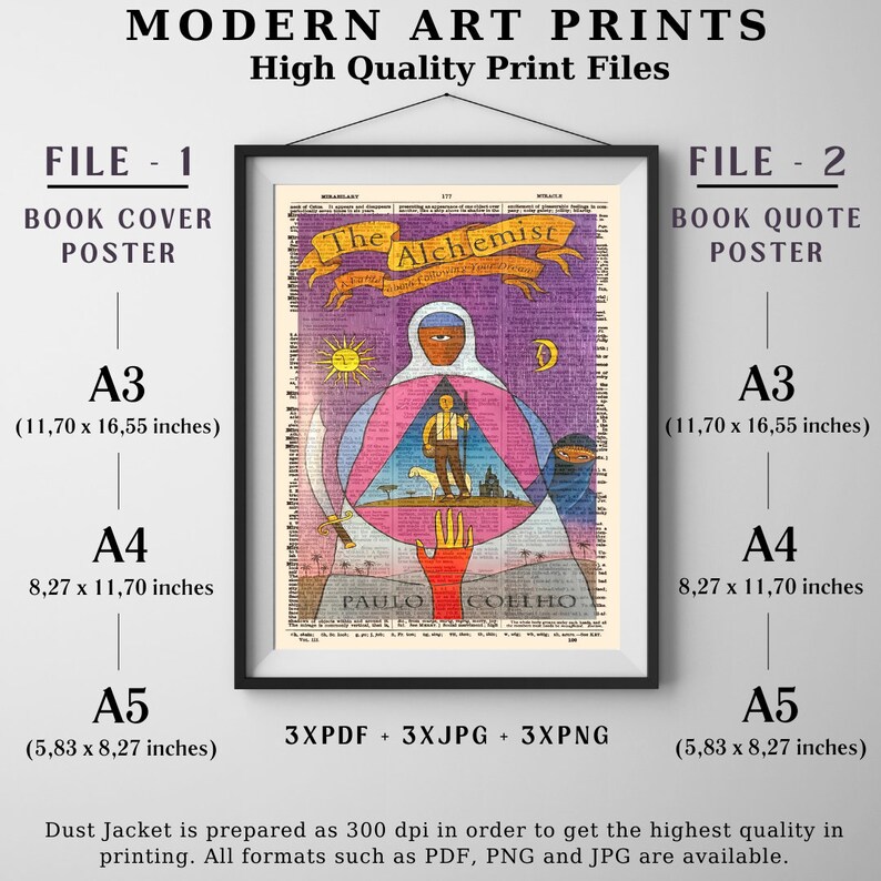 Printable 'the Alchemist' Book Cover Art, Vintage Book Cover, Paula ...