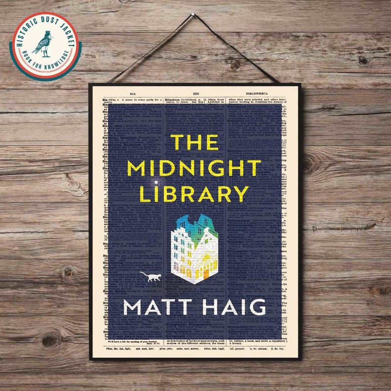 Printable 'the Midnight Library ' Book Cover Art, Vintage Book Cover ...