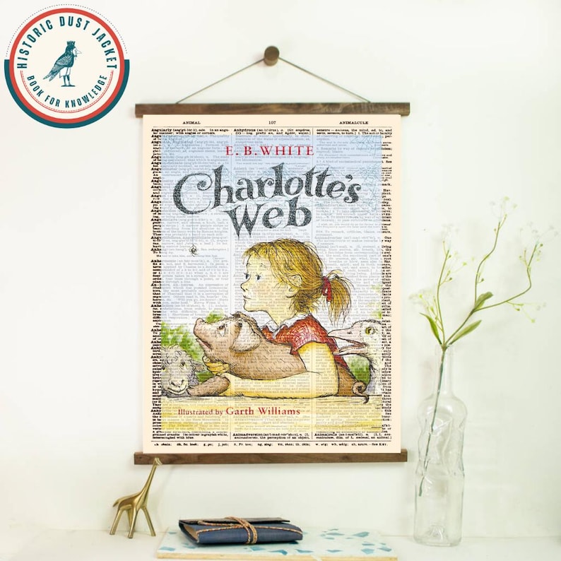 Printable 'charlotte's Web' Book Cover Art, Vintage Book Cover, Poster ...