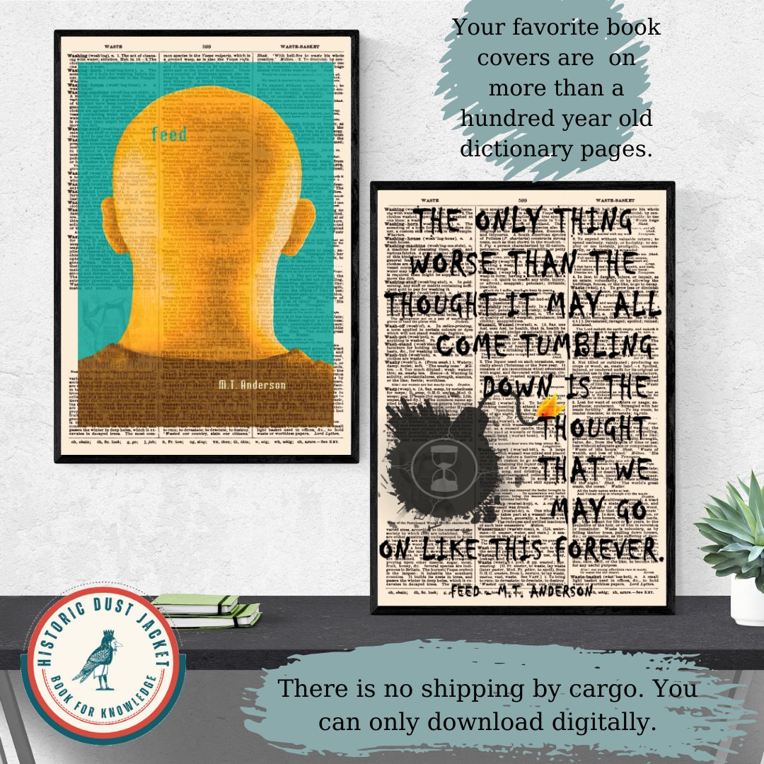 Printable 'feed' Book Cover Art, Vintage Book Cover, M T Anderson ...