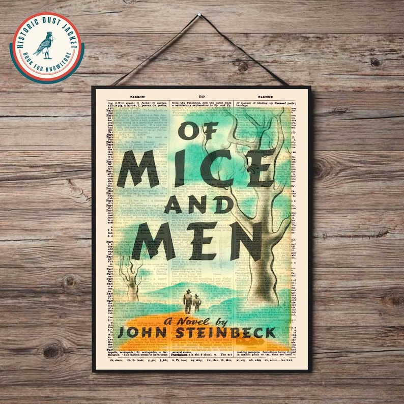 Printable 'of Mice and Men' Book Cover Art, Vintage Book Cover, John ...