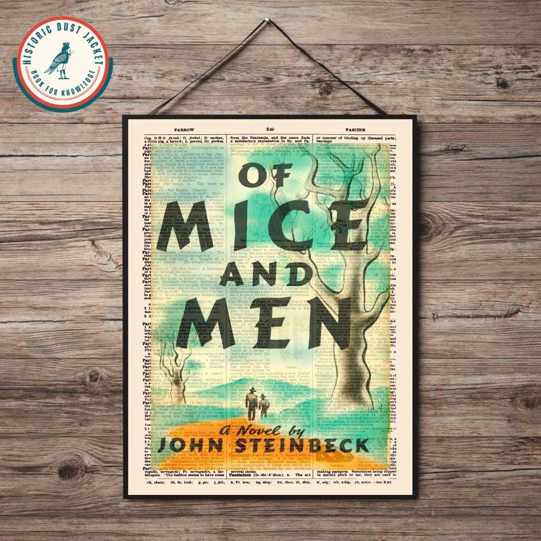 Printable 'of Mice and Men' Book Cover Art, Vintage Book Cover, John ...