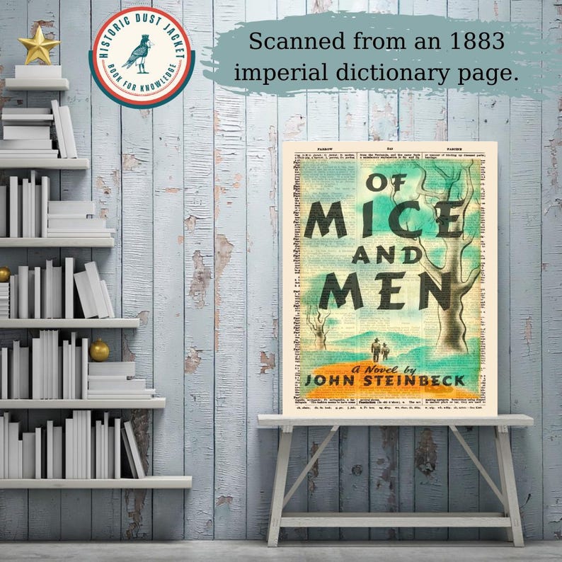 Printable 'of Mice and Men' Book Cover Art, Vintage Book Cover, John ...
