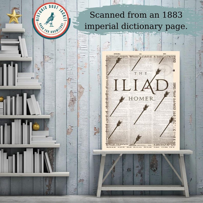 Printable 'the Iliad' Book Cover Art, Vintage Book Cover, Homer Greek ...