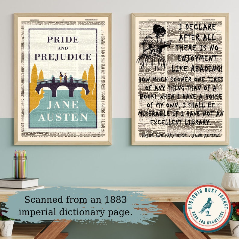 Printable 'pride and Prejudice' Book Cover Art Print, Pride and ...