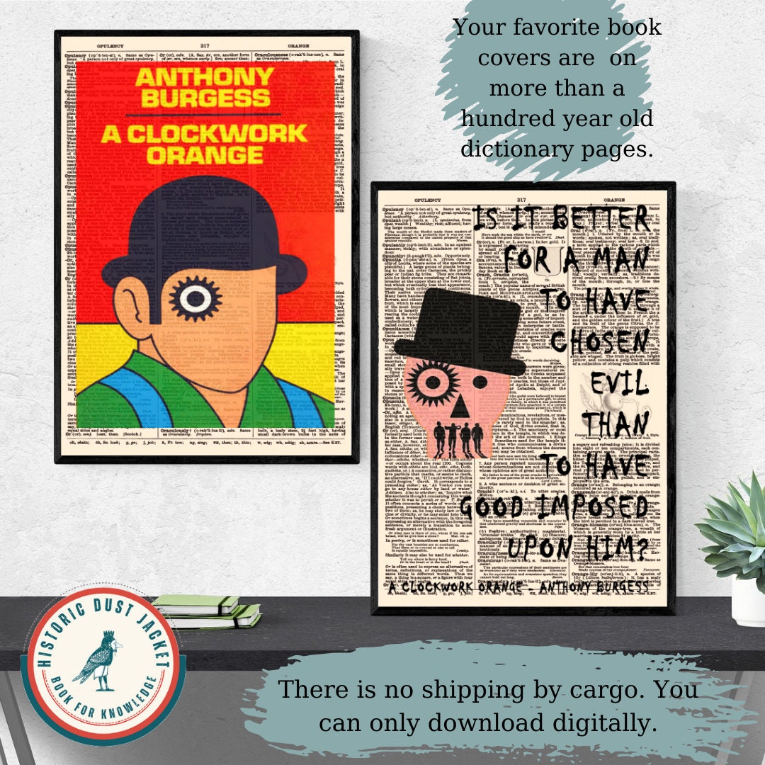 Printable 'A Clockwork Orange' Book Cover Art, Vintage Book Cover ...
