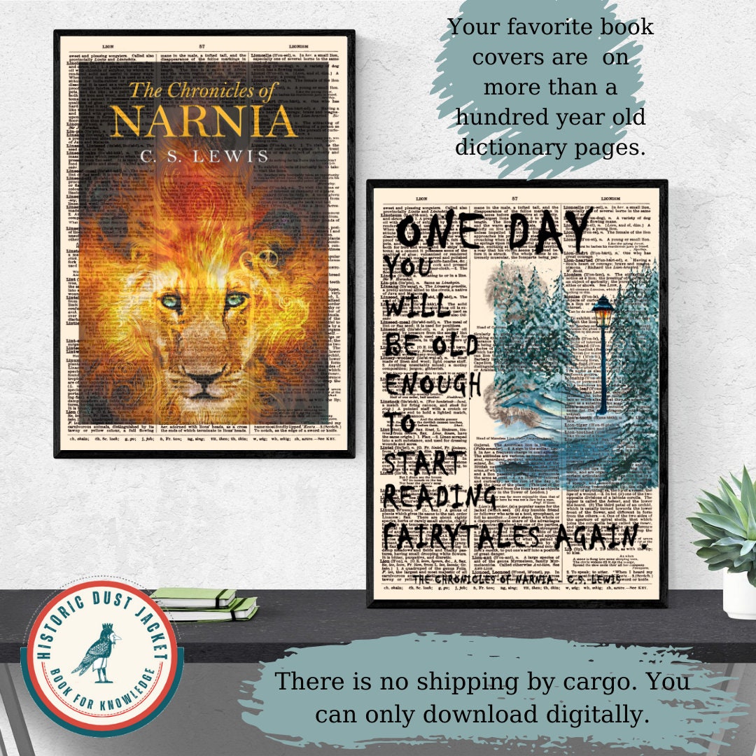 Printable Book Cover Art, 'narnia Poster Print' Vintage Book Cover ...