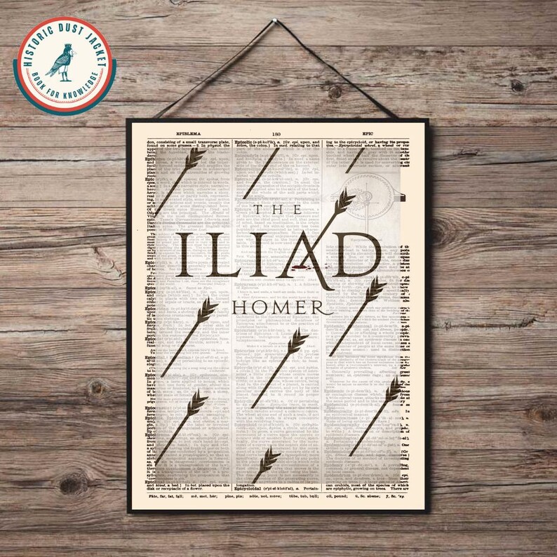 Printable 'the Iliad' Book Cover Art, Vintage Book Cover, Homer Greek ...