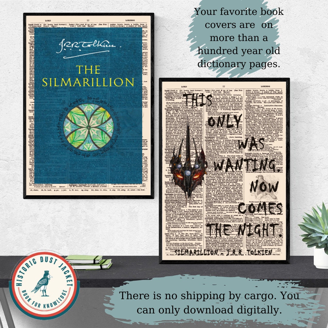 Printable 'silmarillion' Book Cover Art, Vintage Book Cover, J R R ...
