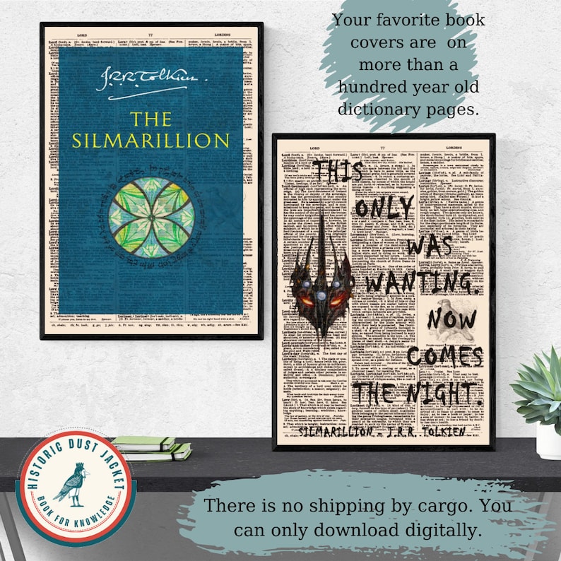Printable 'silmarillion' Book Cover Art, Vintage Book Cover, J R R ...