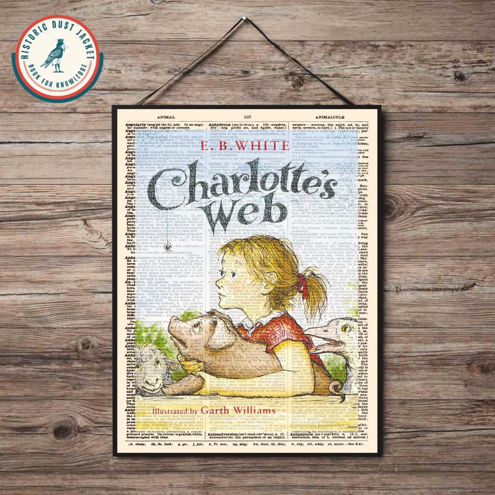 Printable 'charlotte's Web' Book Cover Art, Vintage Book Cover, Poster ...