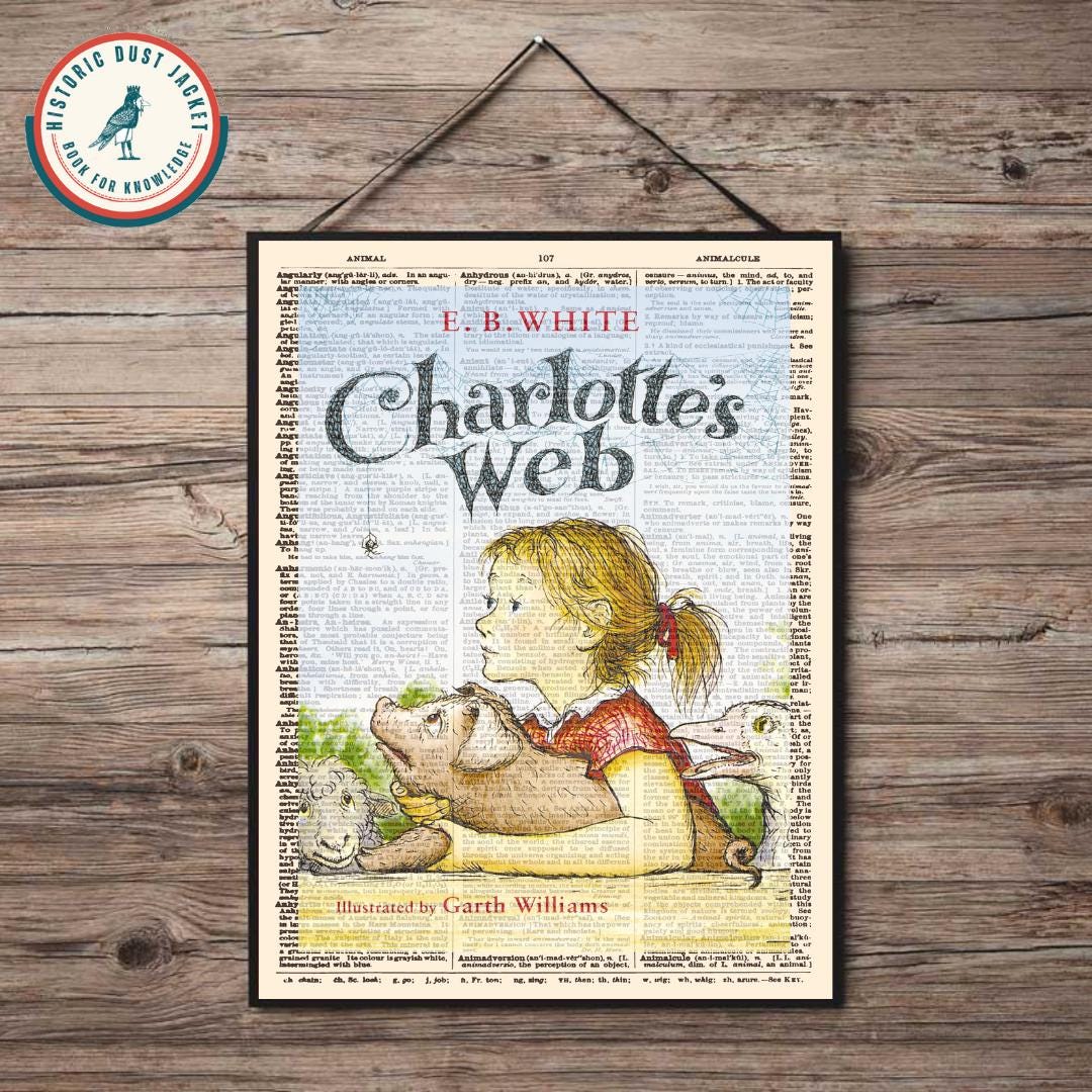 Printable 'charlotte's Web' Book Cover Art, Vintage Book Cover, Poster ...