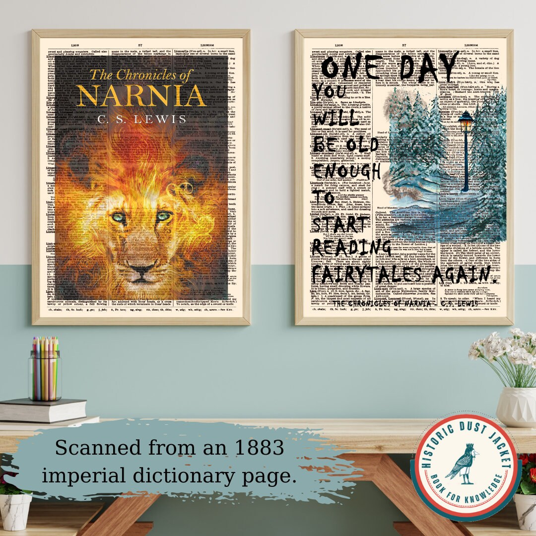 Printable Book Cover Art, 'narnia Poster Print' Vintage Book Cover ...