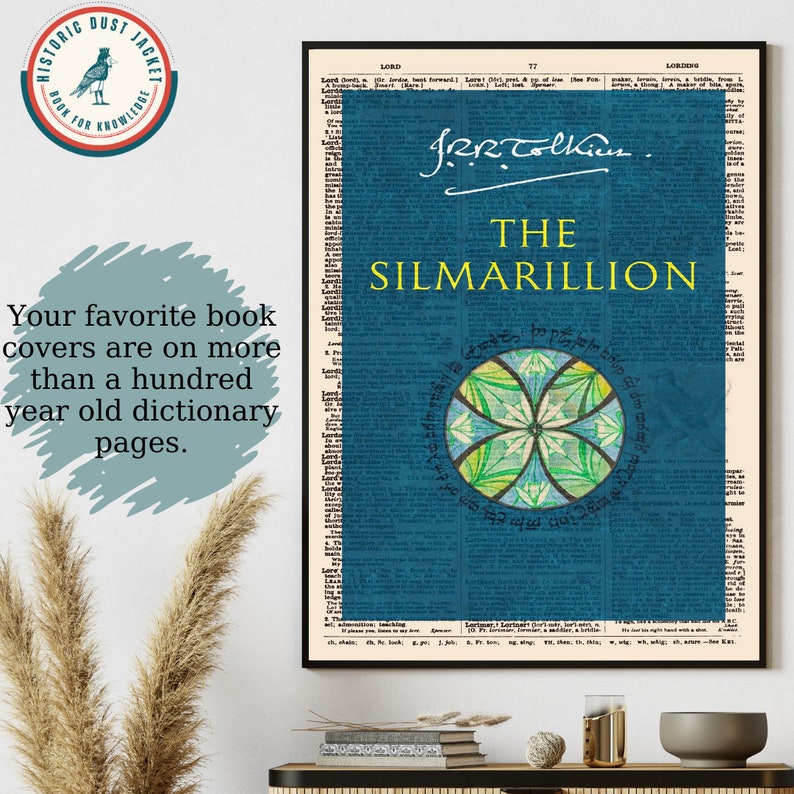 Printable 'silmarillion' Book Cover Art, Vintage Book Cover, J R R ...