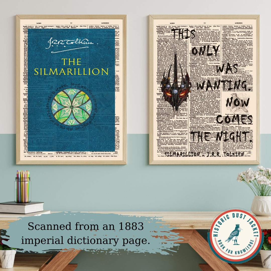 Printable 'silmarillion' Book Cover Art, Vintage Book Cover, J R R ...