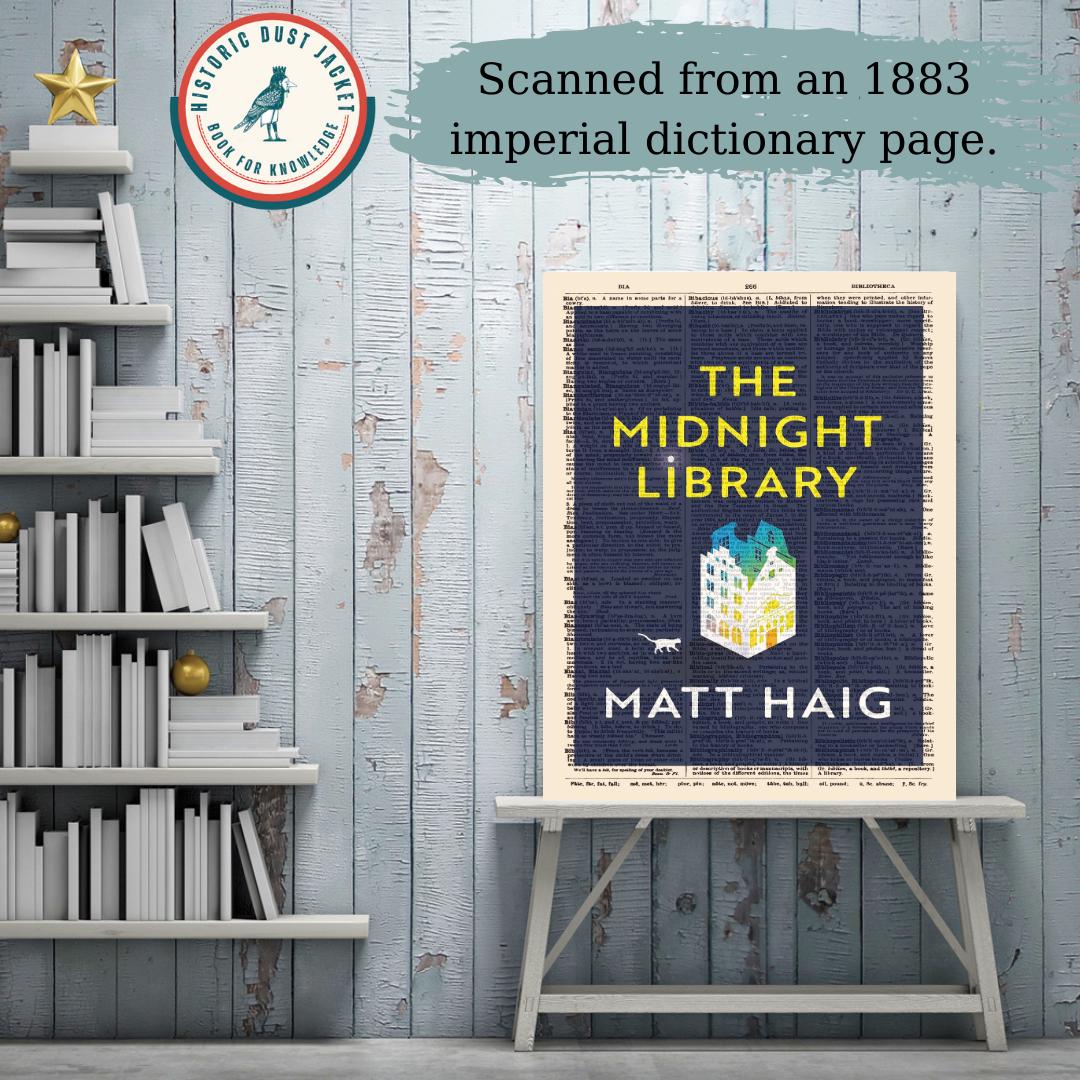 Printable 'the Midnight Library ' Book Cover Art, Vintage Book Cover ...