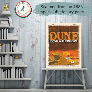 Printable 'dune' Book Cover Print on Vintage Dictionary Page, Dune Book ...