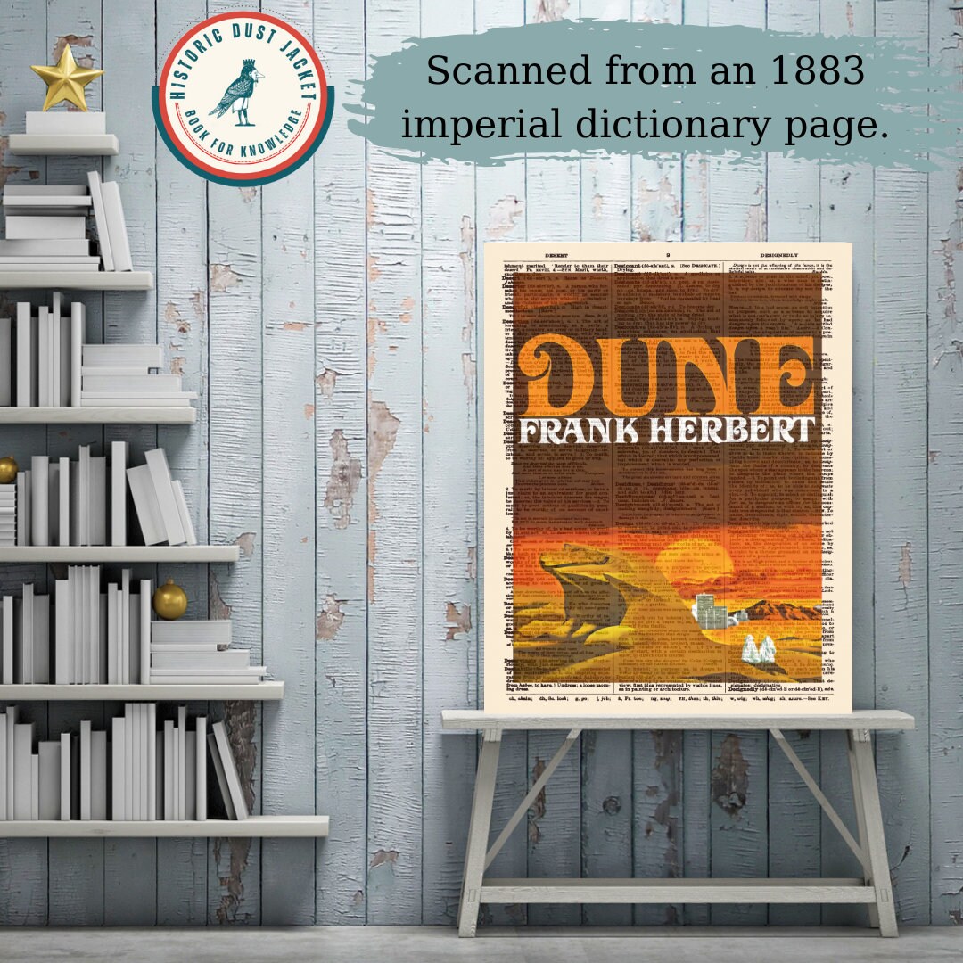 Printable 'dune' Book Cover Print on Vintage Dictionary Page, Dune Book Art, Dune Poster Wall ...