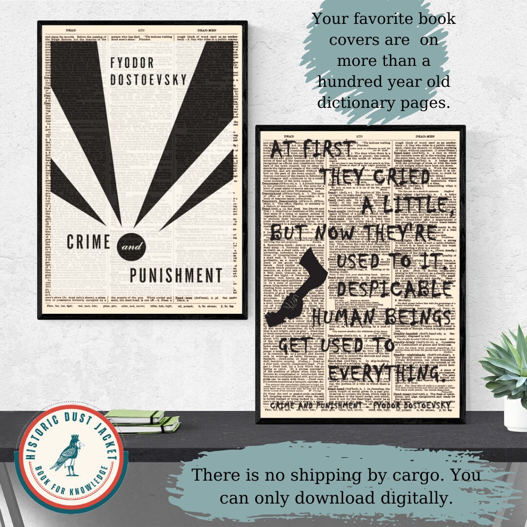Printable Book Art, Crime and Punishment - Etsy