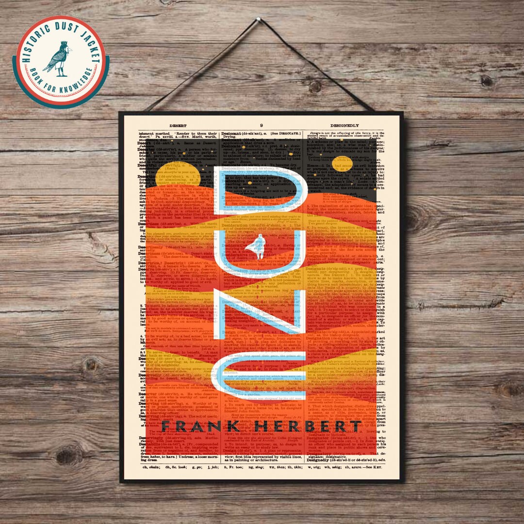 Printable 'dune' Book Cover Art, Vintage Book Cover, Frank Herbert ...