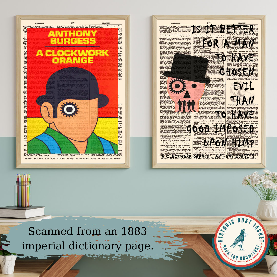 Printable 'A Clockwork Orange' Book Cover Art, Vintage Book Cover ...