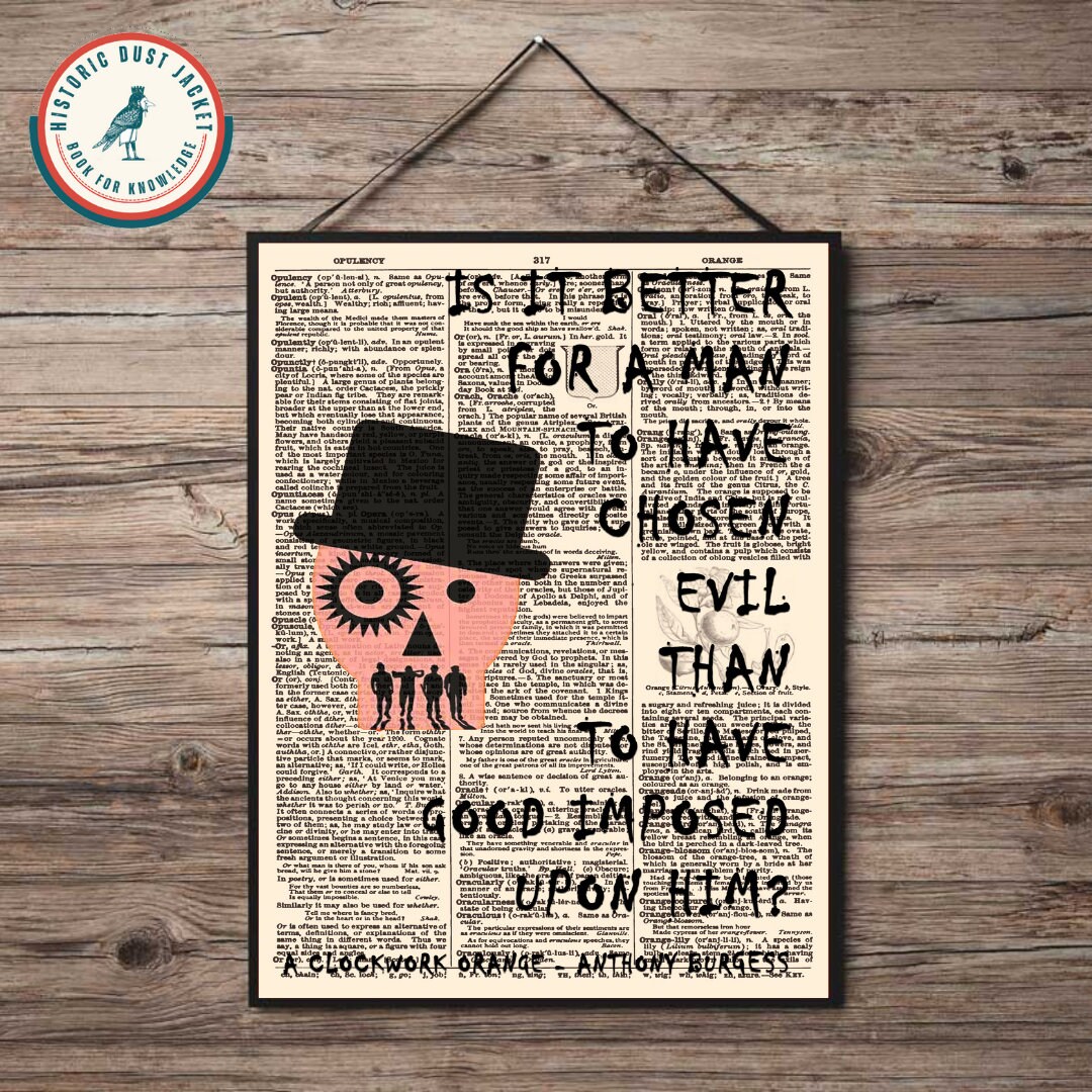 Printable 'A Clockwork Orange' Book Cover Art, Vintage Book Cover ...