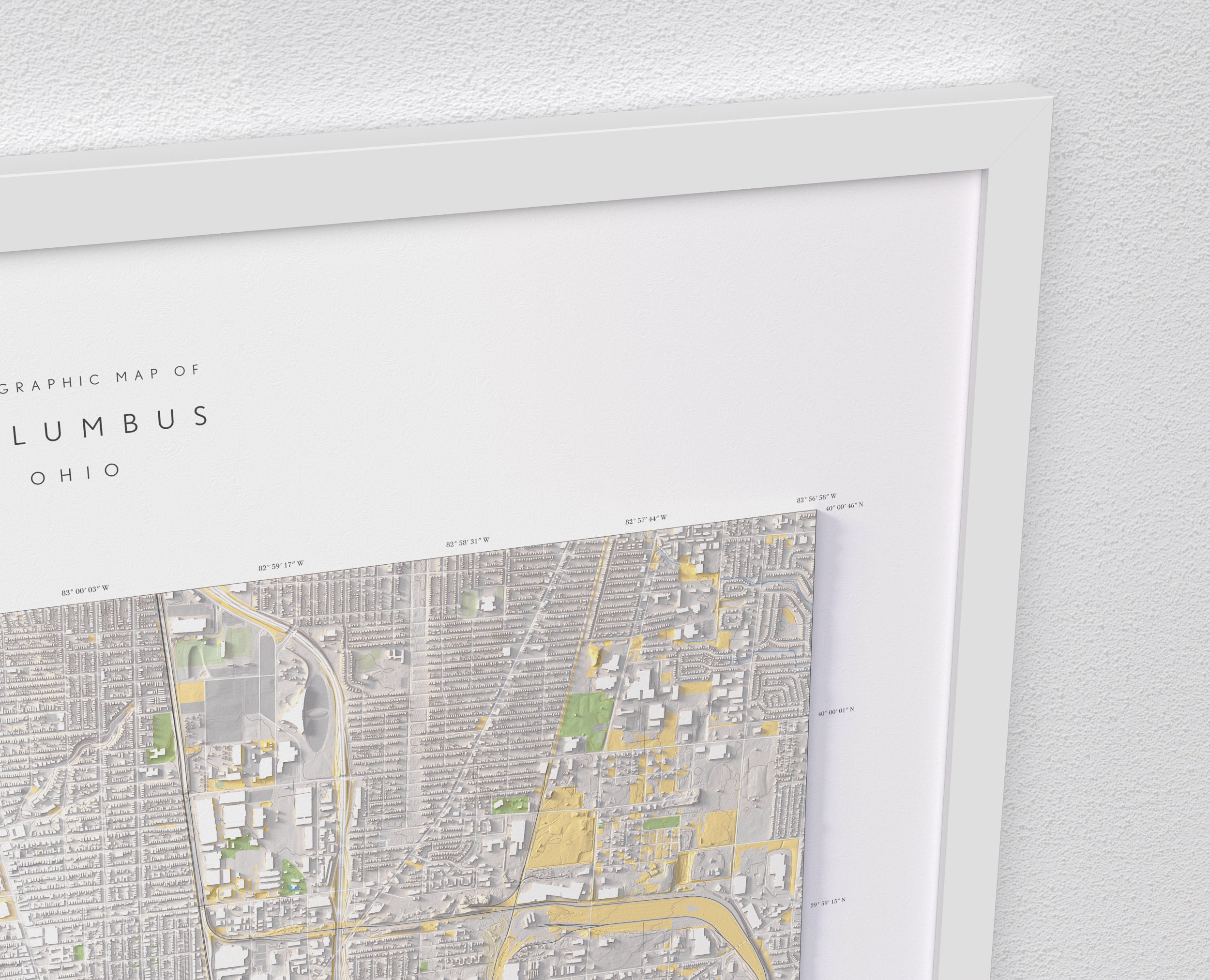 Columbus Ohio Topographic Map Print: Shaded Relief, 3D Feel (24x32) - Etsy
