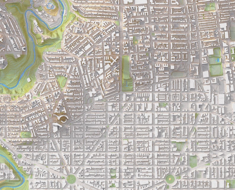 Washington D.C. Topographic Map Print: 3D Shaded Relief (24x32) - Etsy
