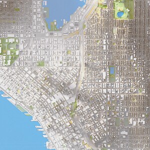 Seattle Topographic Map Print: Shaded Relief 3D Elevation (24x32) - Etsy
