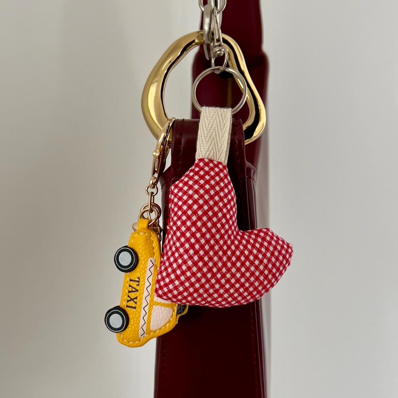 Heart Bag Charms Fabric Heart Keychains Accessories for Bags Cute ...