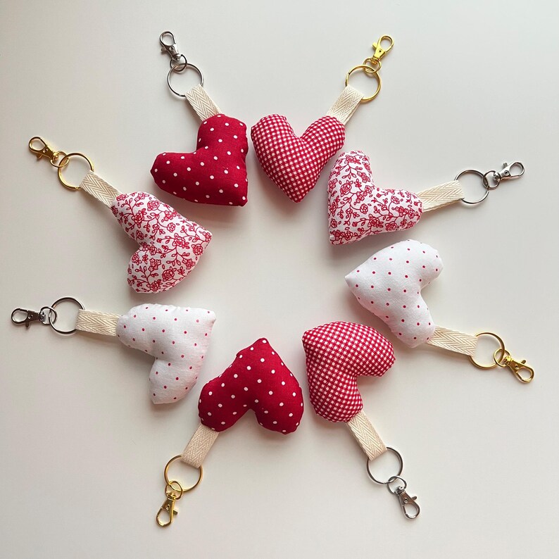 Heart Bag Charms Fabric Heart Keychains Accessories for Bags Cute ...