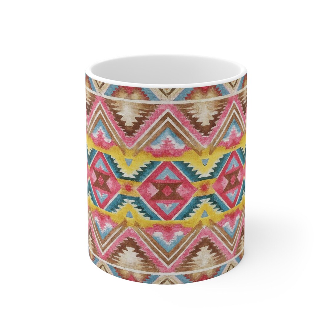 Colorful Aztec Western Mug, Southwestern Decor, Design, Beautiful Mug ...
