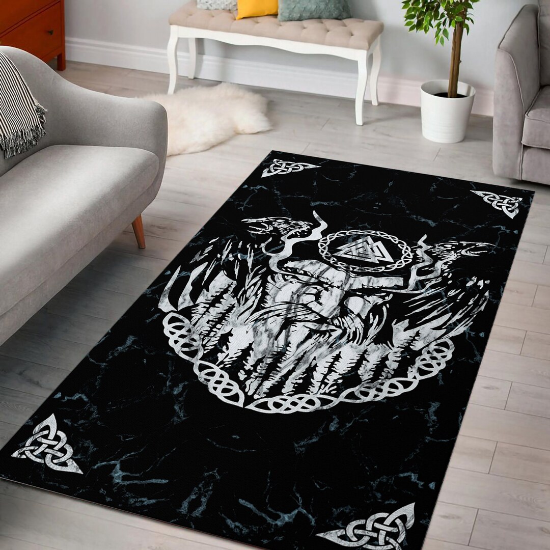 Norse Rug, Viking Rug, Pagan Rug, Odin Rug, Rune Rug, Mythology Rug ...