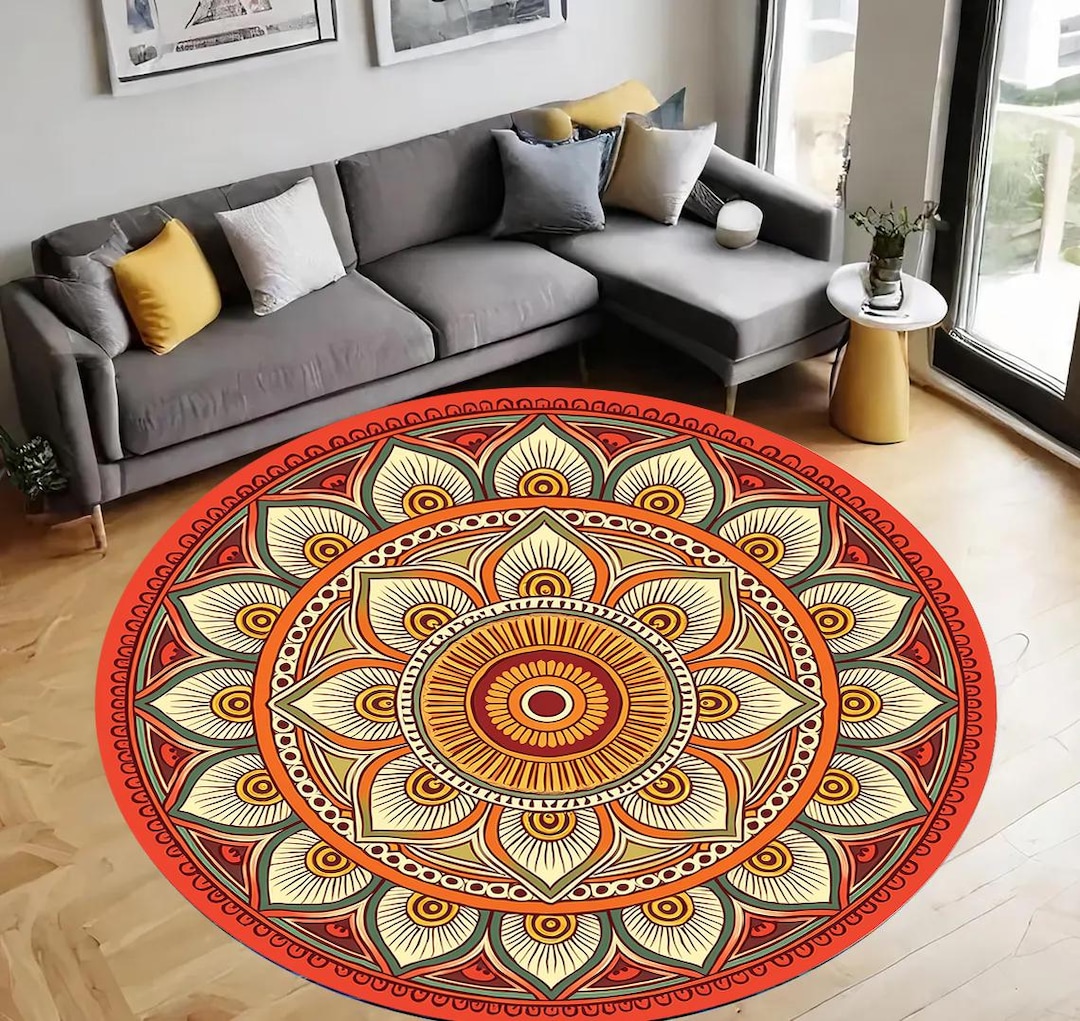 Mandala Harmony Rug, Indian Inspired Design, Intricate Rug, Boho Chic ...