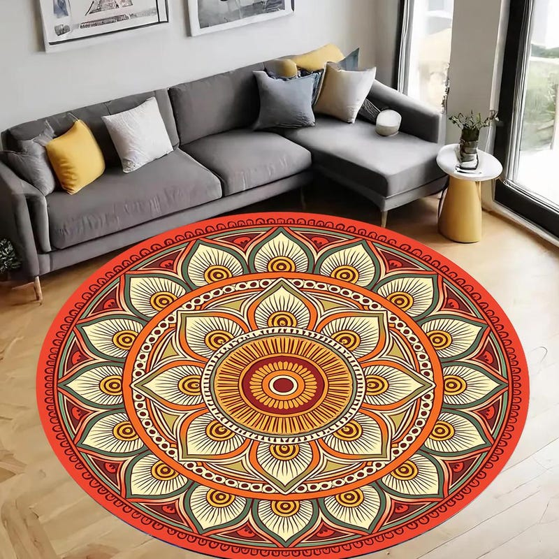 Round Boho Rug - Etsy