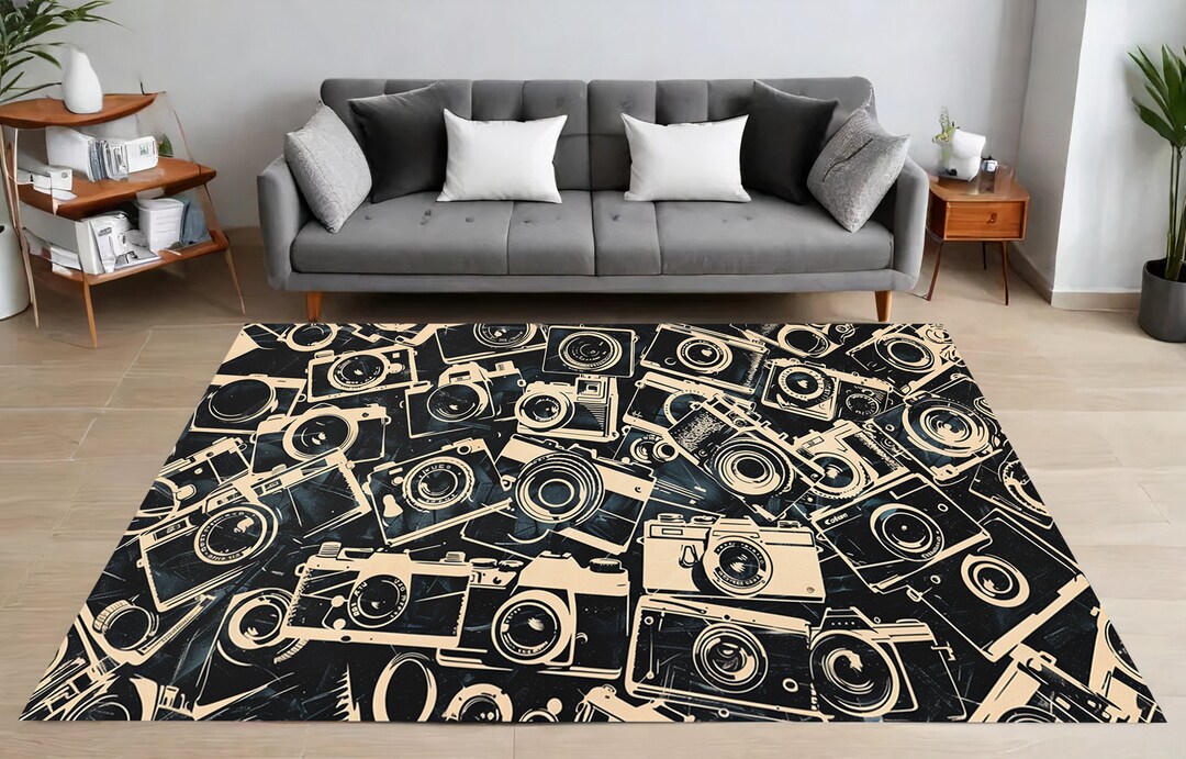 Vintage Rug, Camera Rug, Retro Chic Design, Photography Lovers Perfect ...