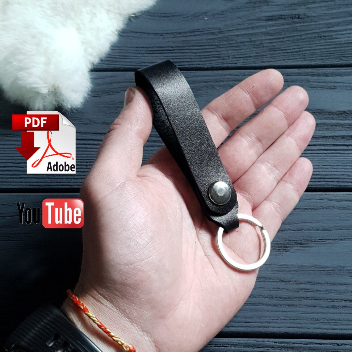 Leather Keychain Pattern PDF Leather Keyring Pattern Leather Key Fob ...