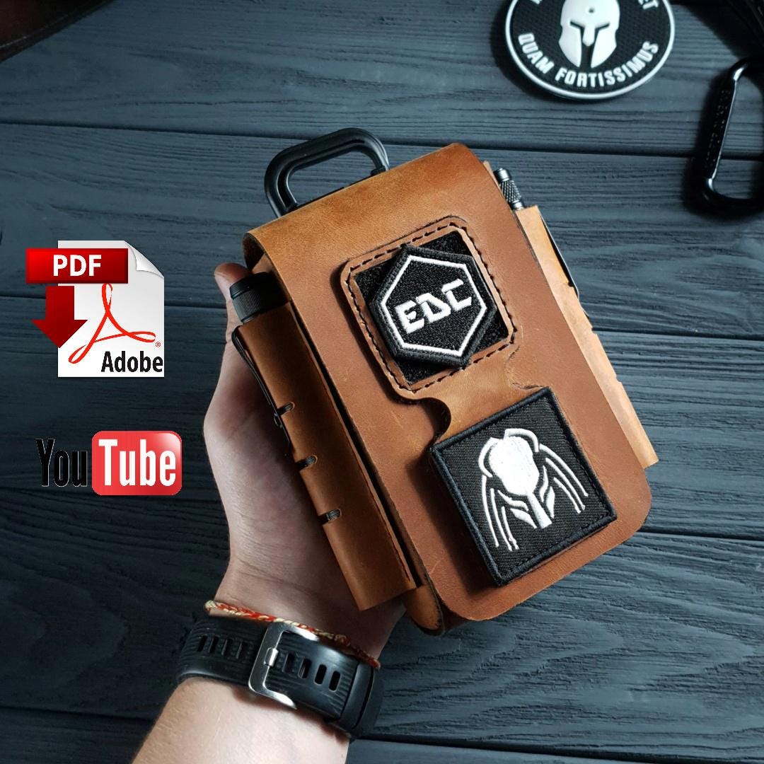 Leather Belt Pouch Pattern PDF | EDC Bag Pattern | Leather EDC Pouch ...