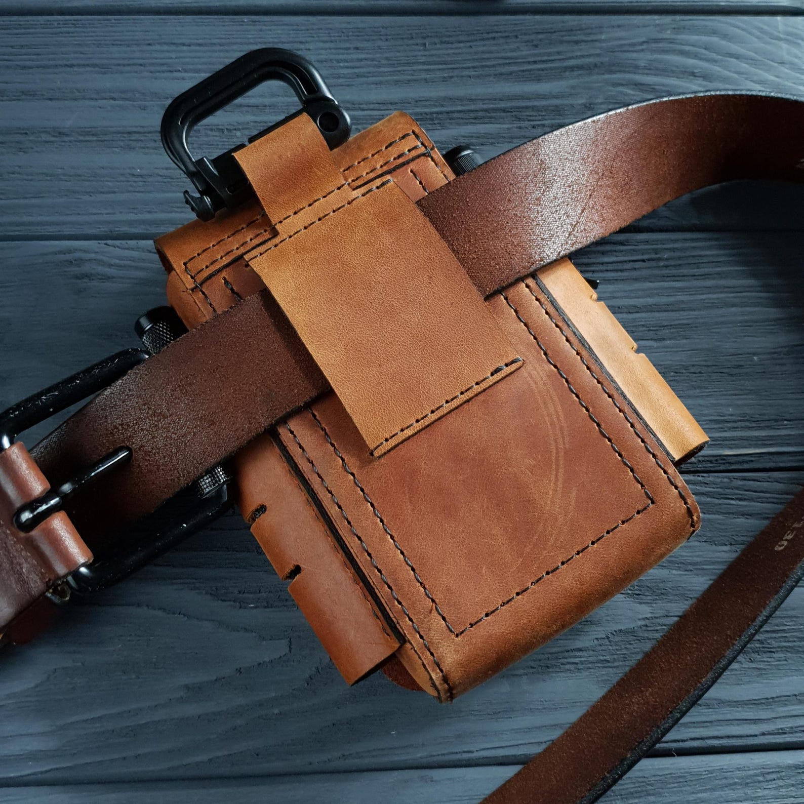 Leather Belt Pouch Pattern PDF | EDC Bag Pattern | Leather EDC Pouch ...