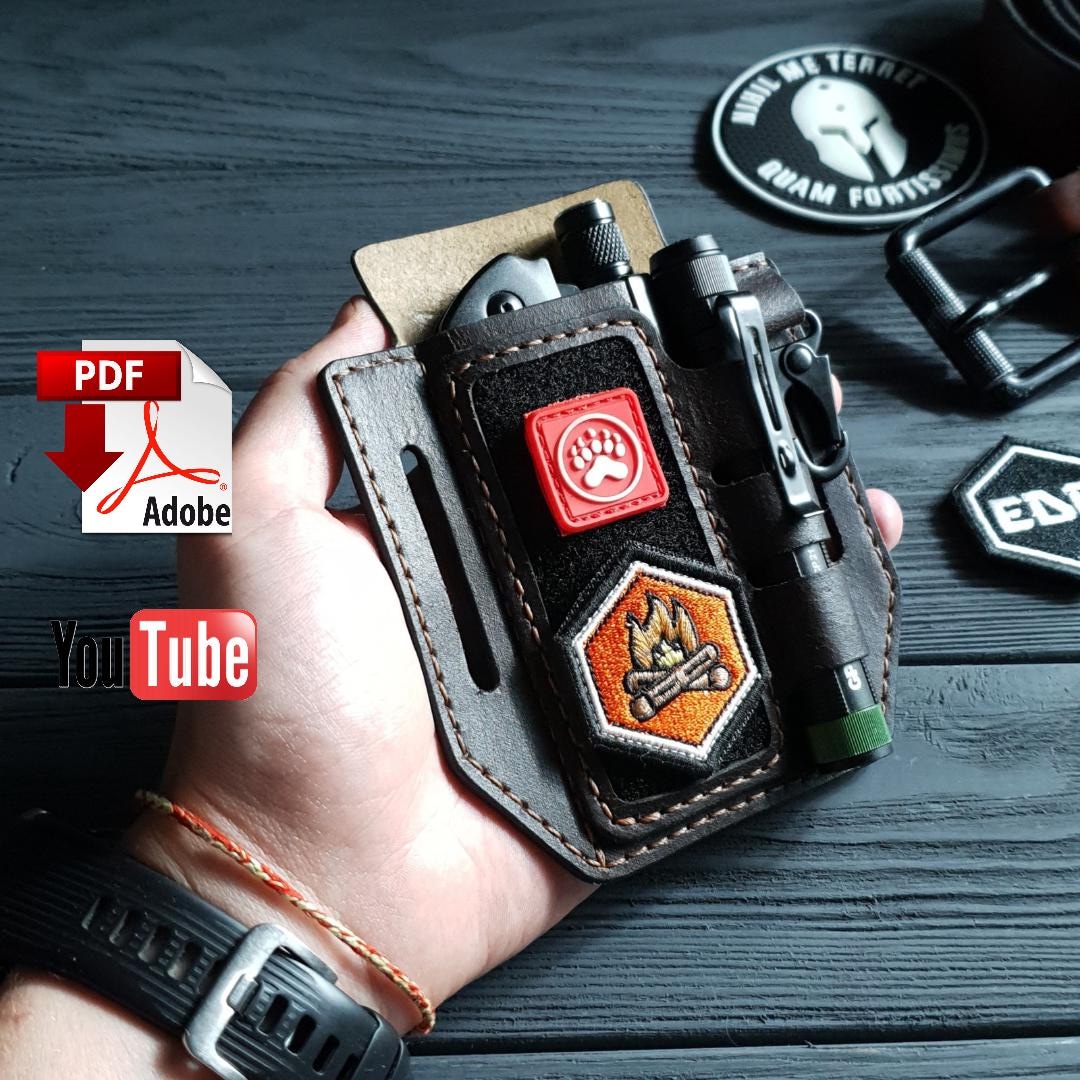 Leather Knife Holster Pattern PDF | Multitool, Flashlight Holster | Sheath | Belt Holster ...