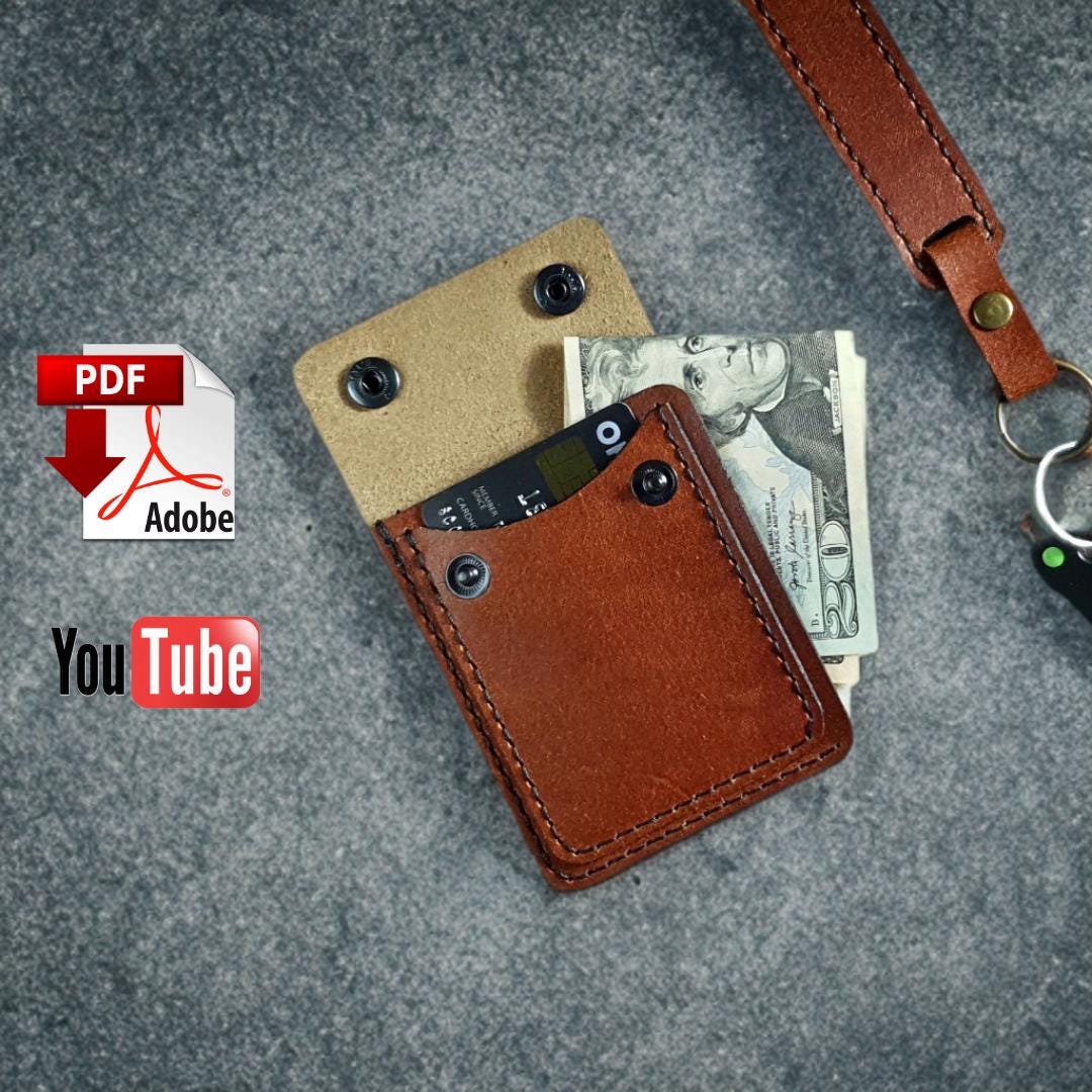 Leather Slim Card Holder PDF Pattern, DIY Simple Small Mini Wallet ...