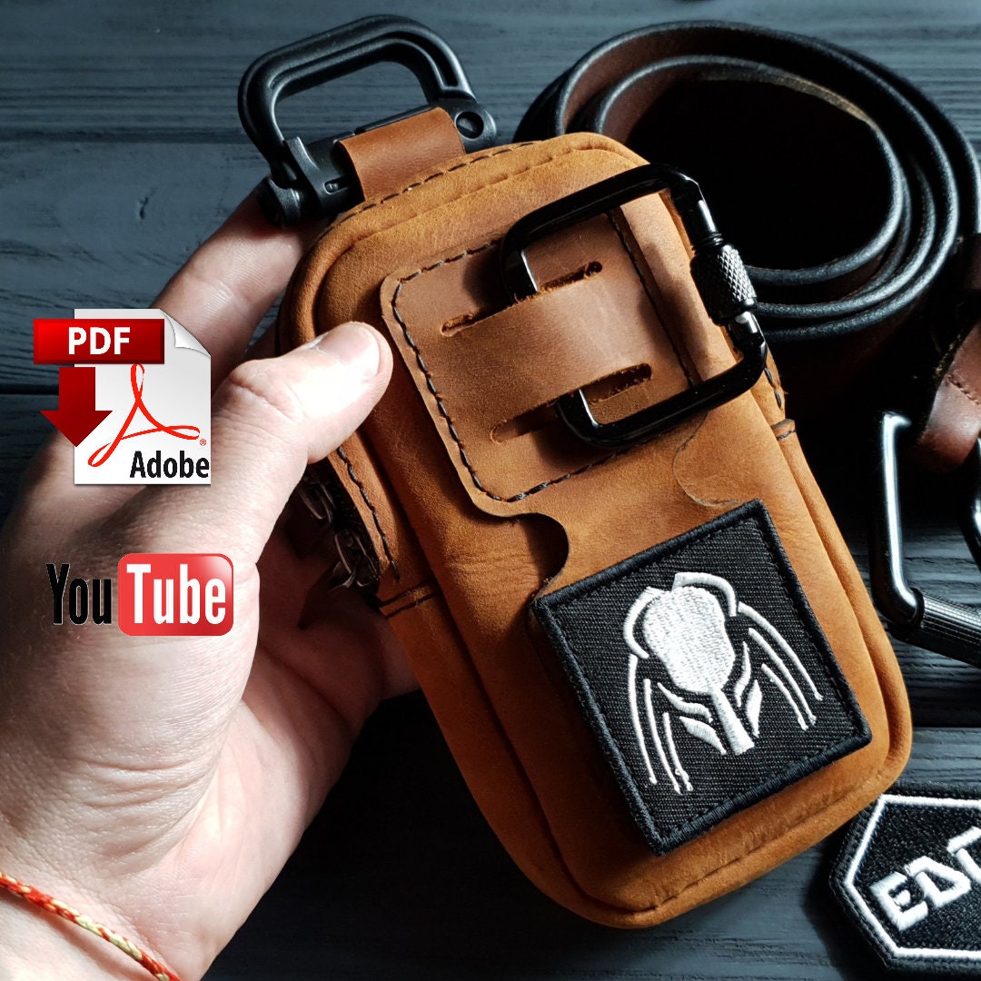 Leather Belt Bag Pattern PDF | EDC Bag Pattern | Leather Pouch Pattern ...