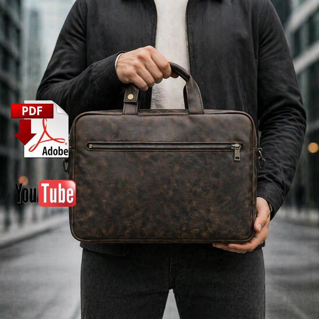 Leather Satchel Pattern: Professional Briefcase DIY Template (PDF ...