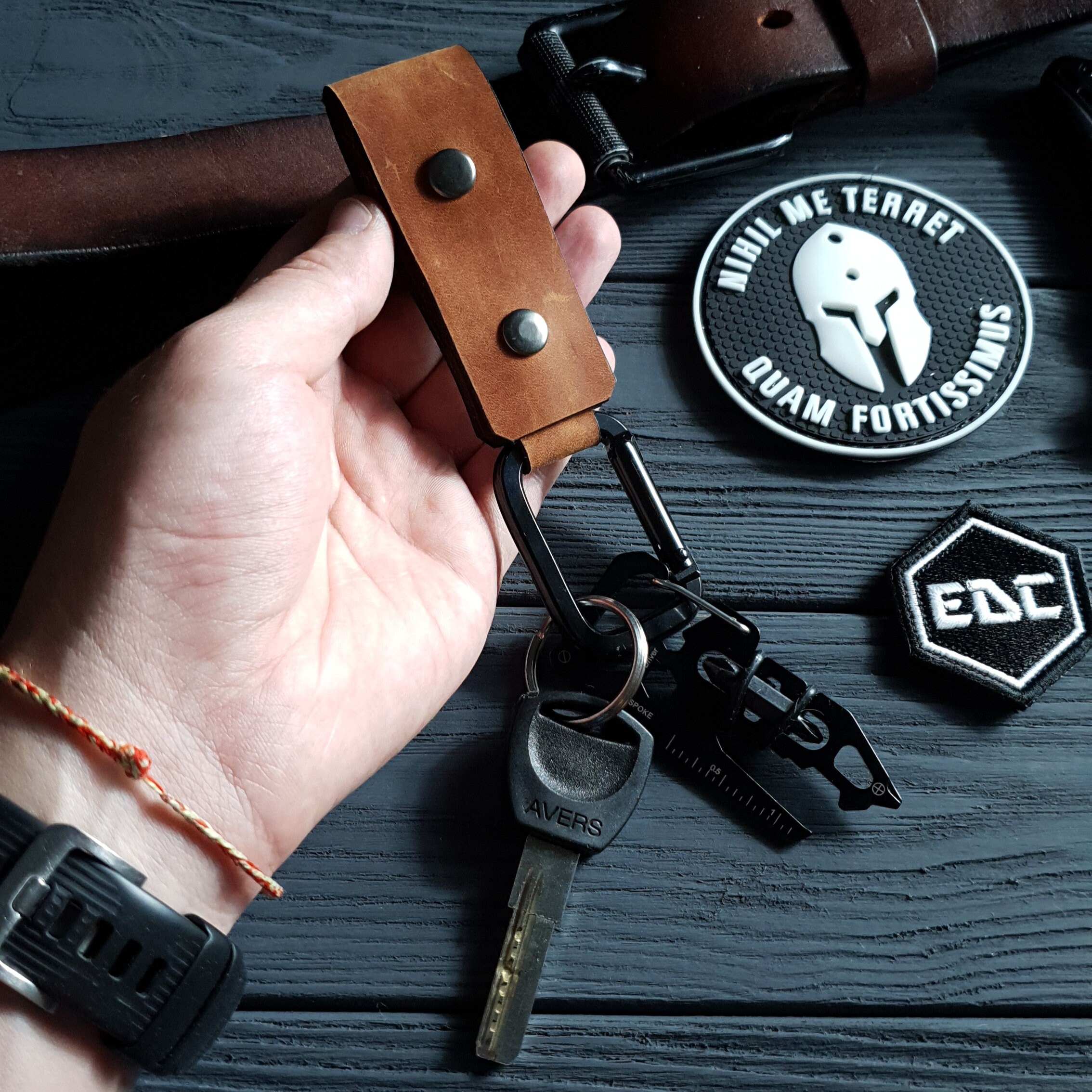 Leather EDC Keychain Pattern PDF 4 in 1 Leather Belt Clip Pattern ...