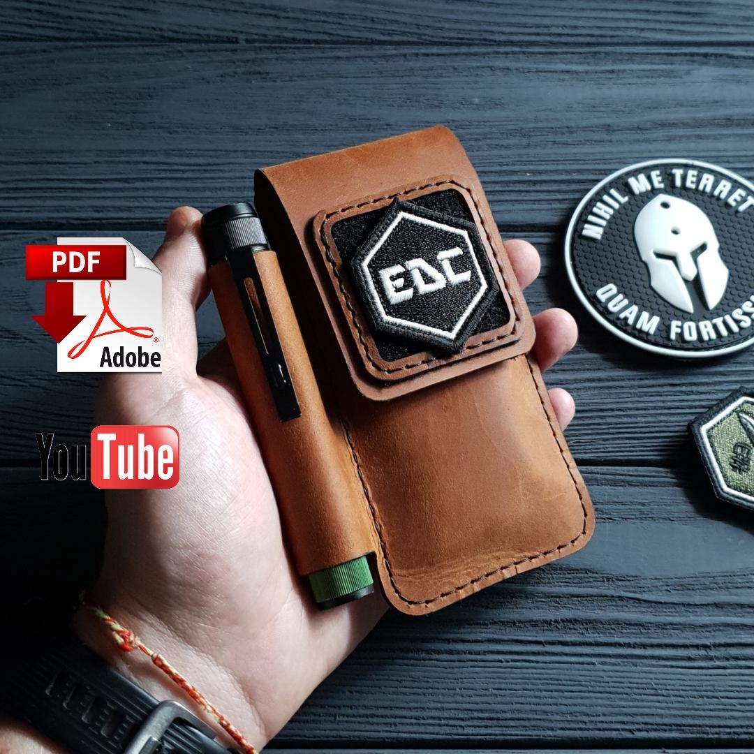 Leather Sheath Pattern PDF | Multitool Sheath | Holster for Pocket Knife | Flashlight and Knife ...