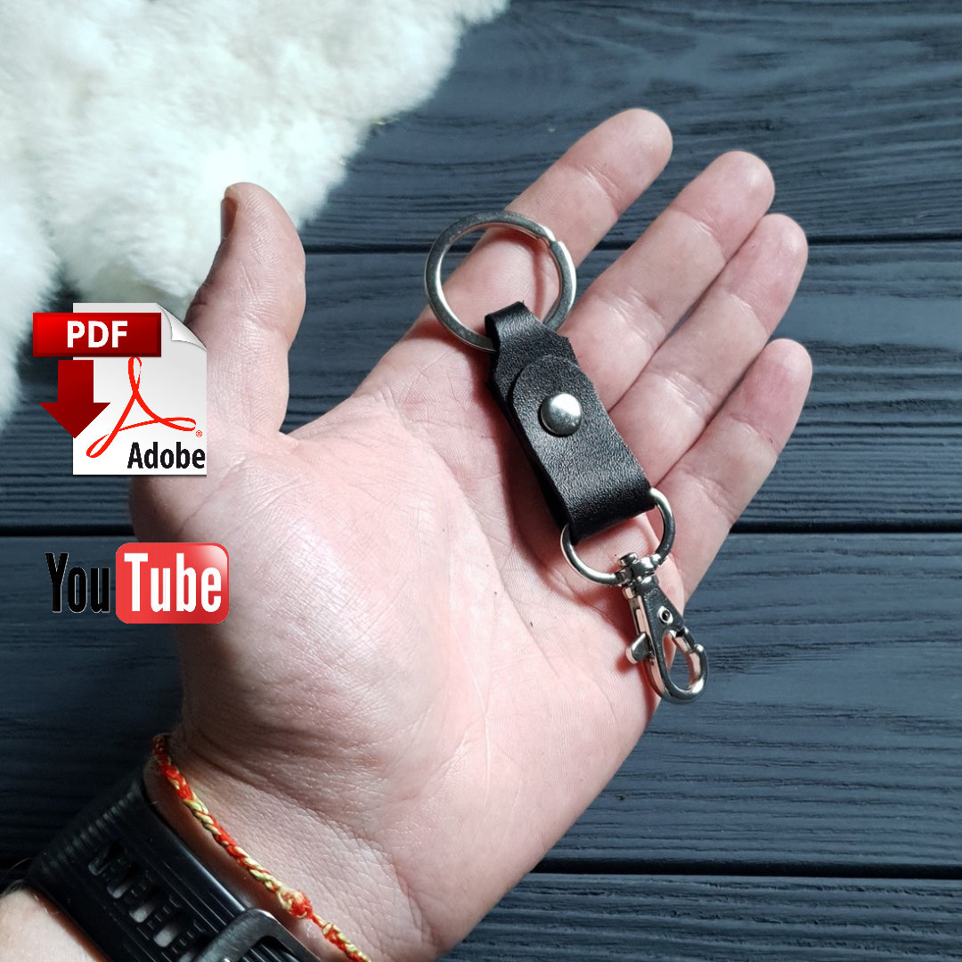 Leather Keyring Pattern PDF | Leather Keychain Pattern | Key Fob ...