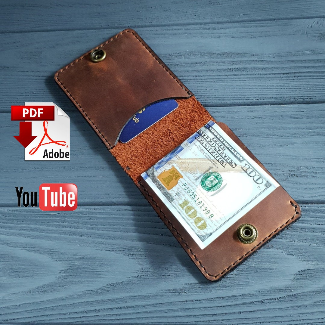 Leather Slim Wallet Pattern PDF | Leather Bifold Wallet Pattern ...