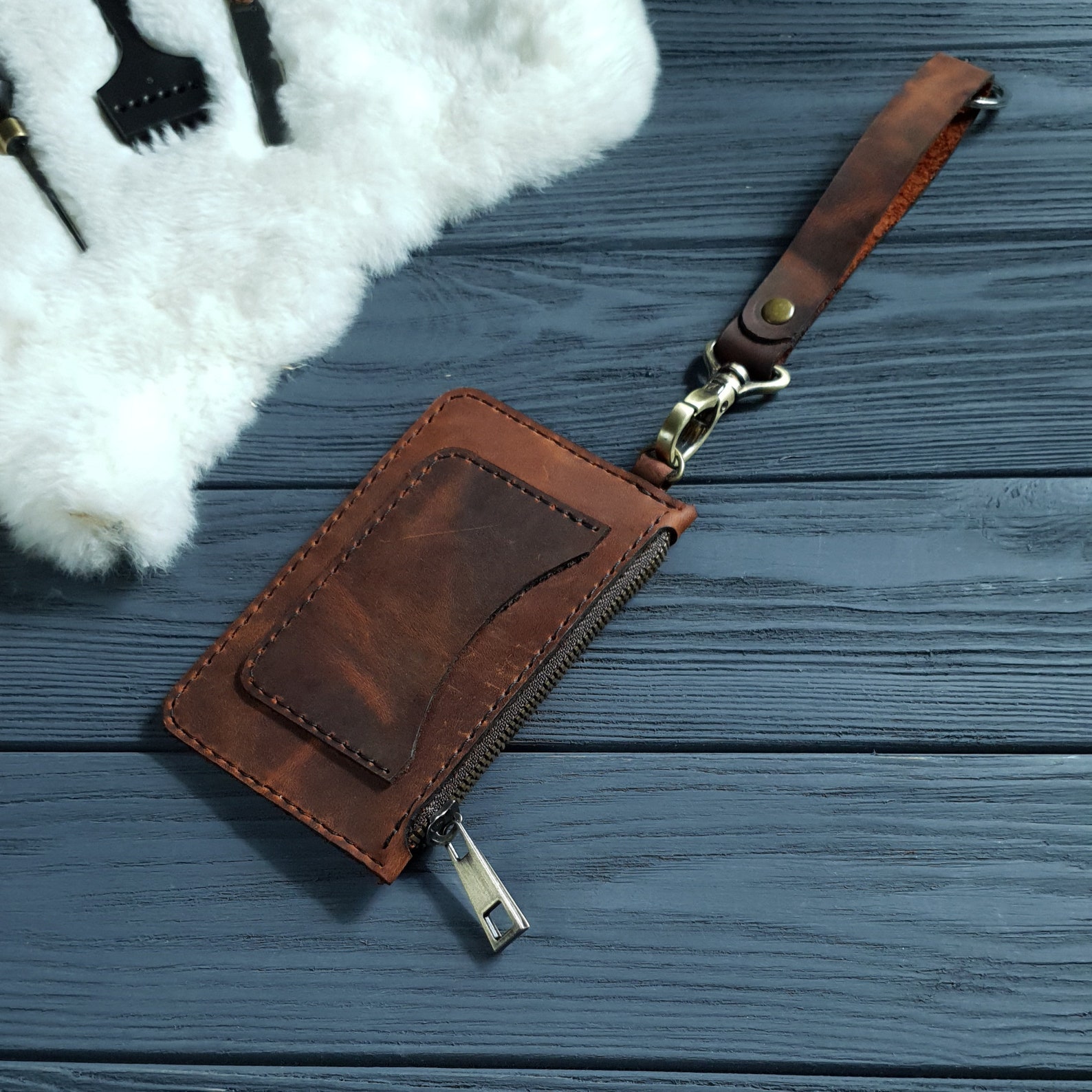 Leather Card Holder & Keychain Wallet Pattern (PDF) - Etsy