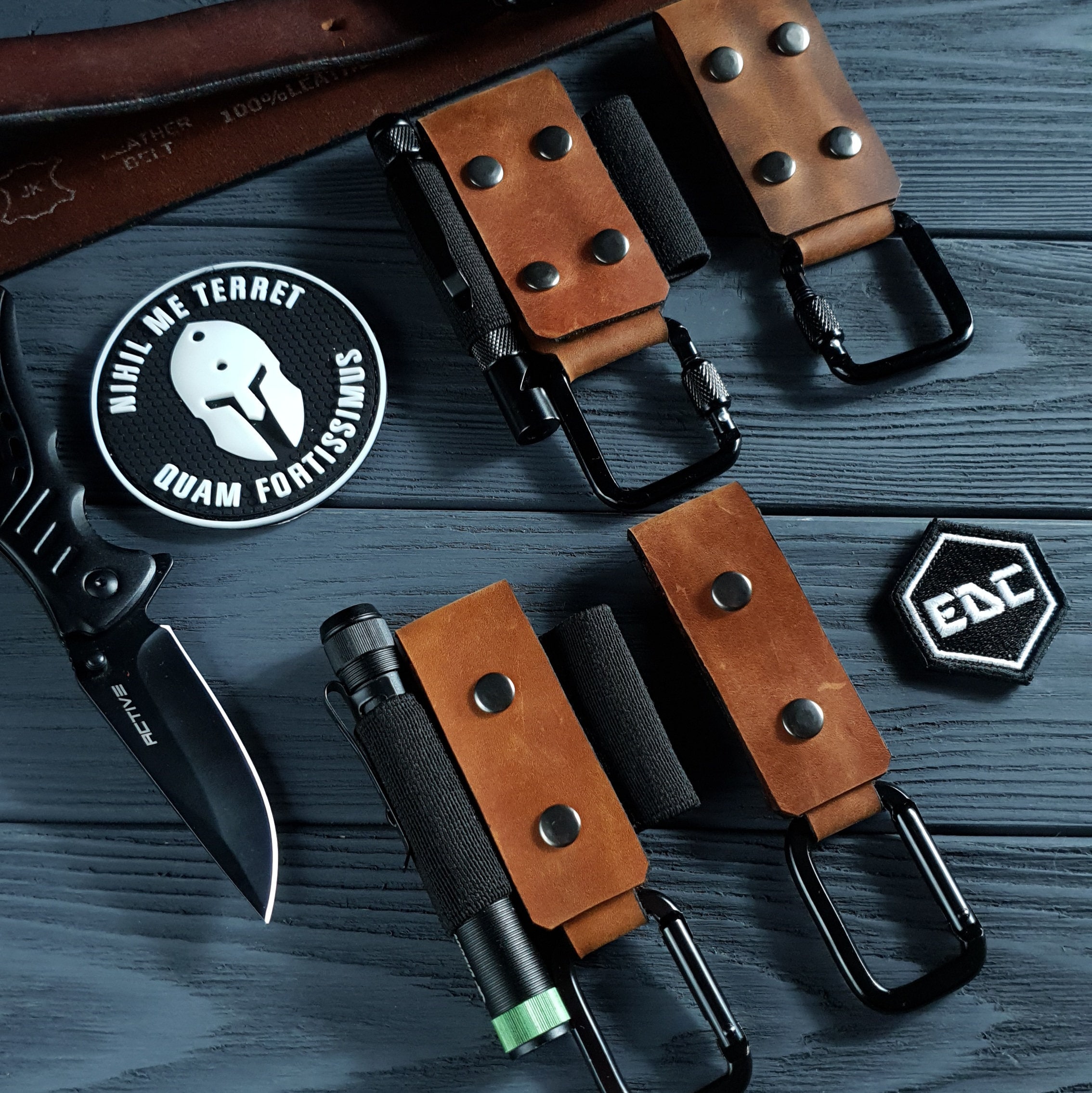 Leather EDC Keychain Pattern PDF 4 in 1 Leather Belt Clip Pattern ...