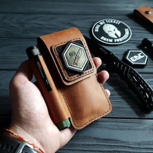 Leather Holster for Folding Knife Pattern PDF | Multitool Holster | Sheath | Flashlight Holster ...